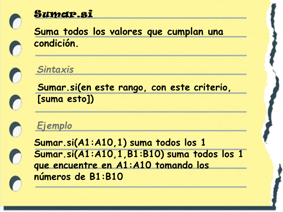 SUMAR SI Y SUMAR SI CONJUNTO