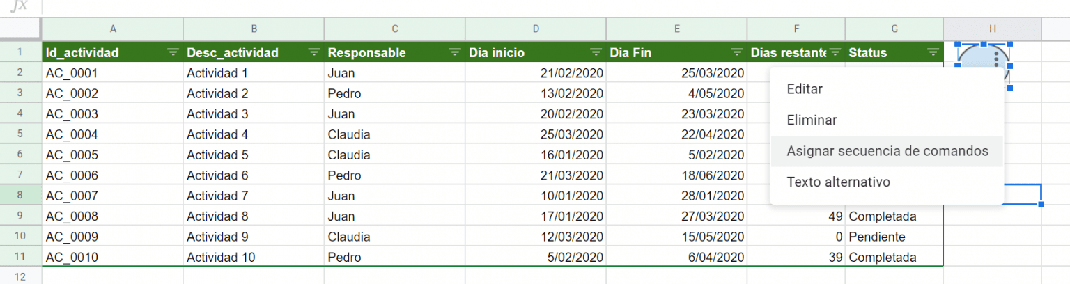 3 ejemplos de scripts útiles para Google Sheets - macros